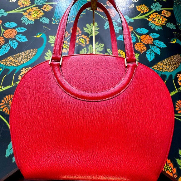 Bally | Bags | Bally Vintage Red Lizardembossed Leather Top Handle Bag ...